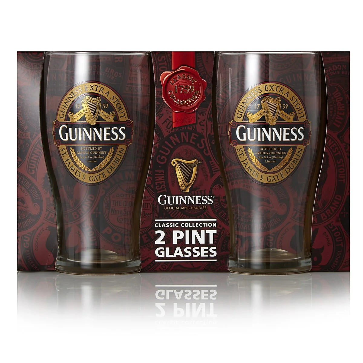 Guinness Ruby Red 2 Pint Glass Pack | Guinness Glass