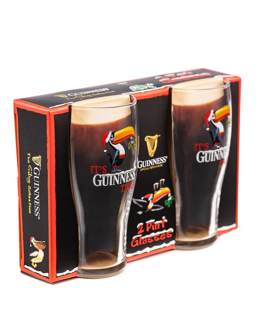 GUINNESS CHRISTMAS TOUCAN GLASS 2 PACK